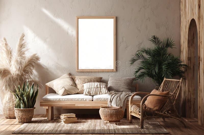 Stylish Scandinavian Poster Mockup for Art Display. Generated AI Stock ...