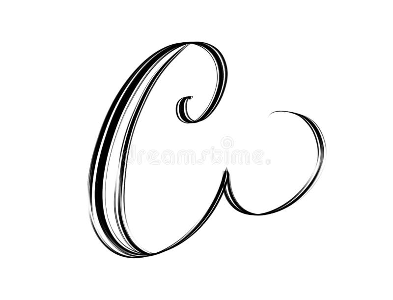 Stylish script letter C. stock illustration. Illustration of paintbrush ...