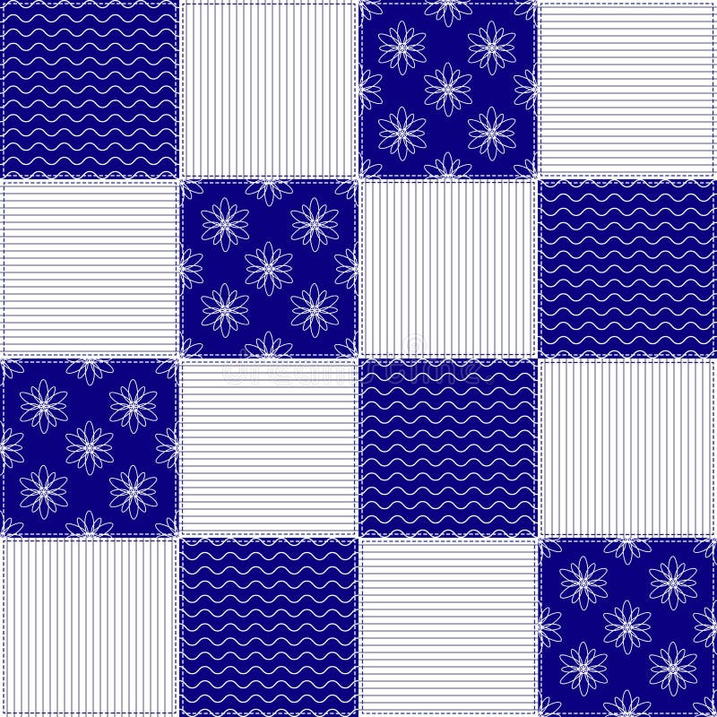 Stylish Seamless Pattern in Style of Patchwork, Vector Illustration ...