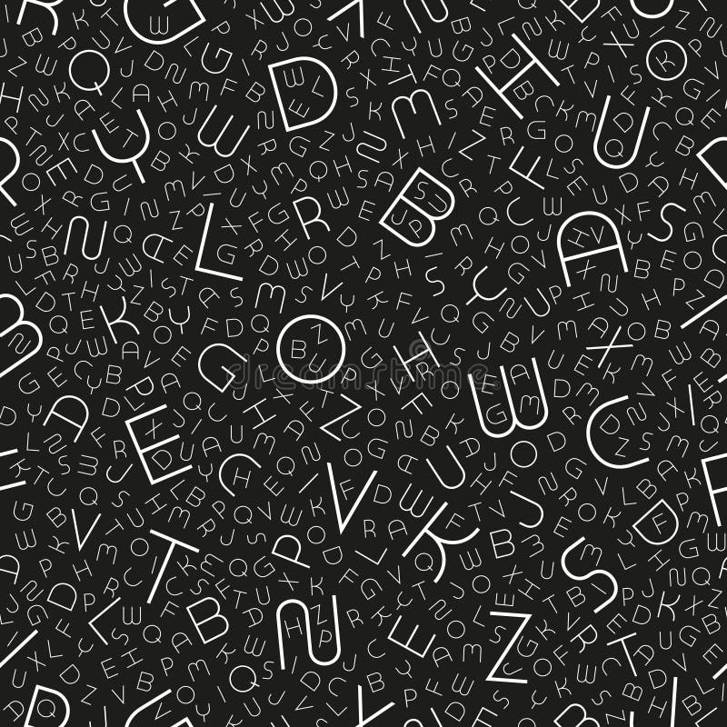Stylish Seamless Vector Alphabet Pattern. Fashion Black and White ...
