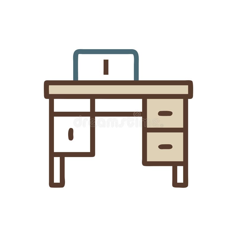 Stylish Secretary Desk for Efficient Workspaces Stock Vector ...