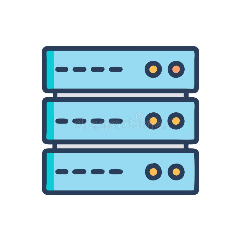 Stylish Server Icon Design stock illustration. Illustration of ...