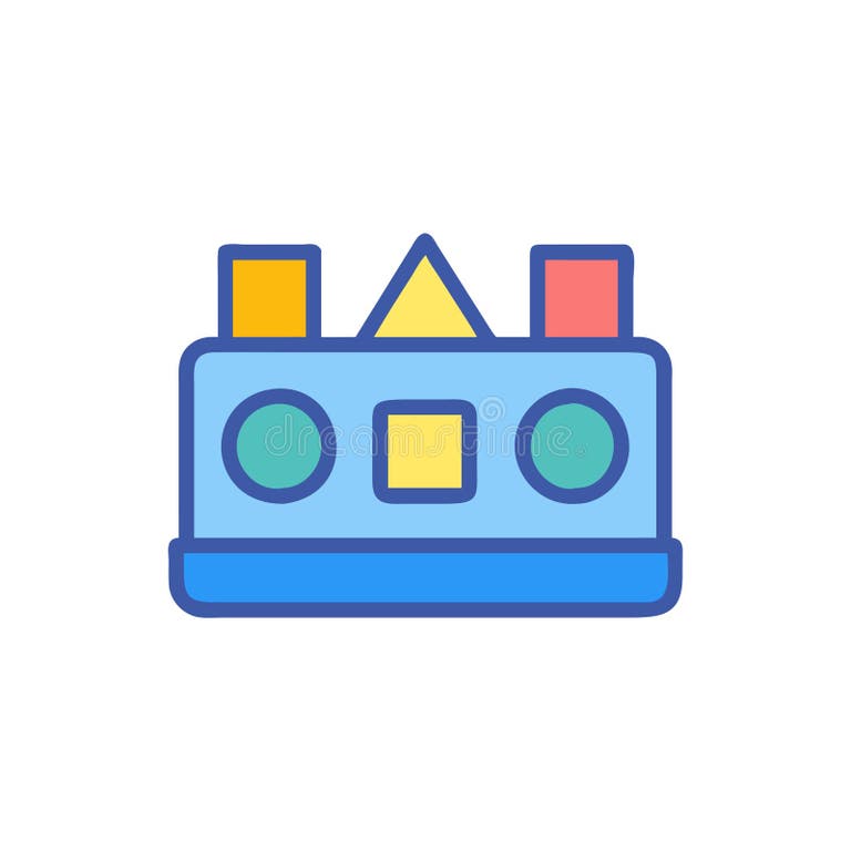 Stylish Shape Sorter Icon for Playtime Stock Image - Illustration of ...