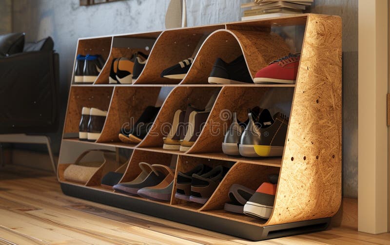 Stylish Shoe Rack Designs -Generative Ai Stock Photo - Image of design ...