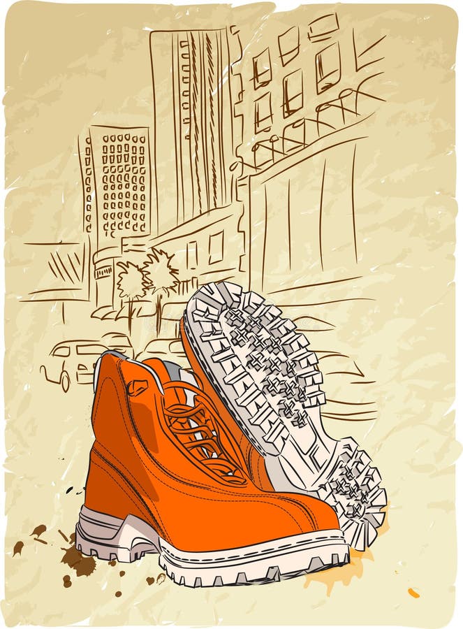 Stylish Shoes at an Abstract Urban,vector Stock Vector - Illustration ...