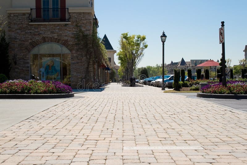 Stylish shopping street stock image. Image of scene, night - 8540379