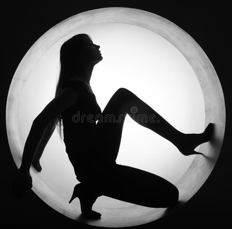 Beautiful woman in circle stock image. Image of high - 119509509