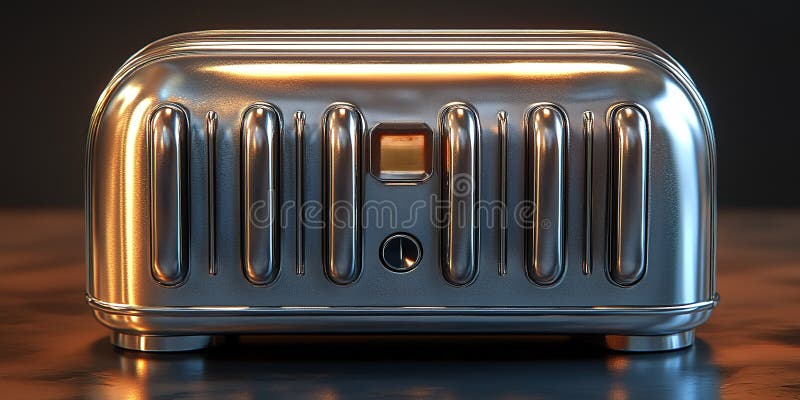Stylish Silver Toaster Glowing on a Kitchen Counter during the Morning ...