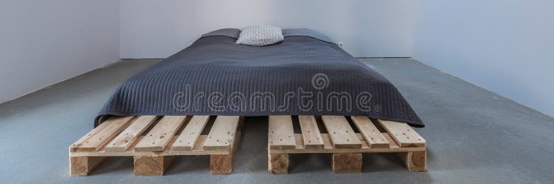 Stylish and simple bed stock photo. Image of bedroom - 72928634