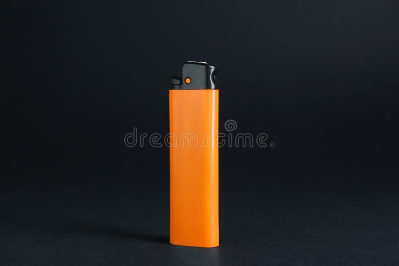 Stylish Small Pocket Lighter on Black Background Stock Photo - Image of ...