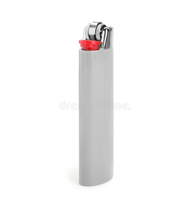 Stylish Small Pocket Lighter Isolated on White Stock Image - Image of ...