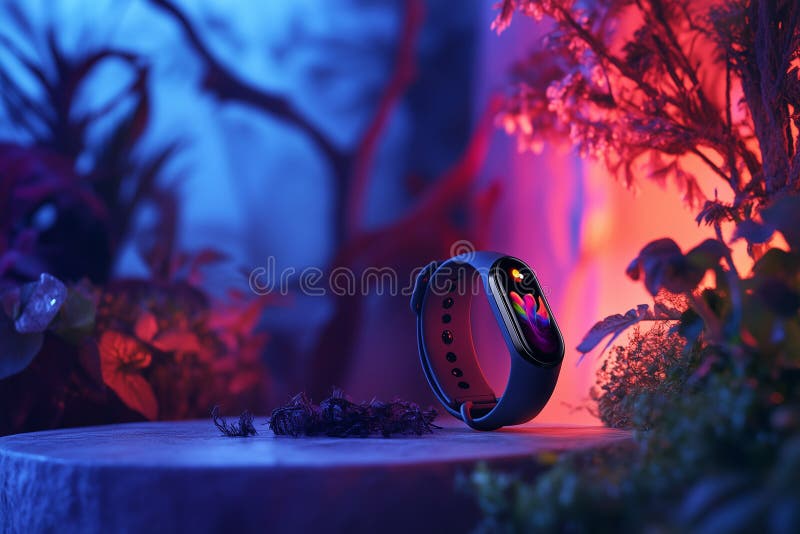 Stylish Smart Band Tracking Physical Activity in a Vibrant, Nature ...