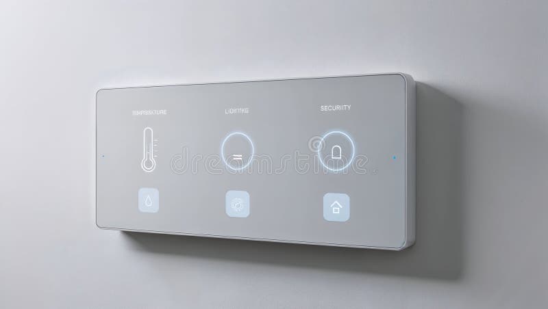 Stylish Smart Home Control Panel Showcasing Temperature, Lighting, and ...