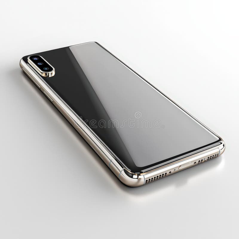 Modern Smartphone with Metallic Back Panel Stock Image - Image of ...