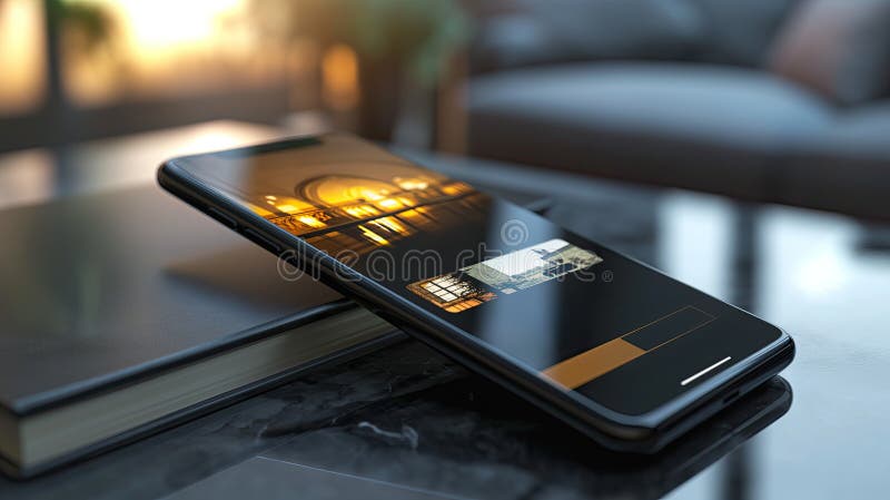 Stylish smartphone mockup stock illustration. Illustration of office ...