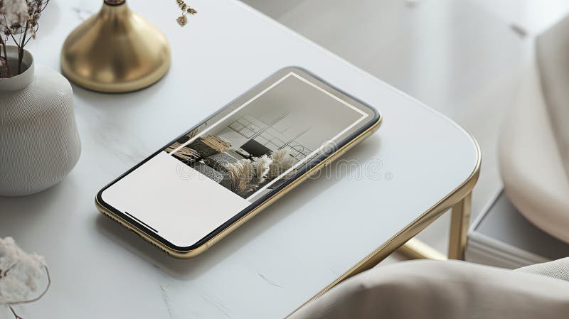 Stylish smartphone mockup stock illustration. Illustration of cell ...