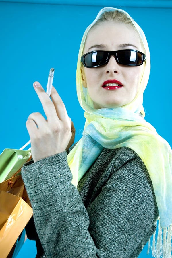 Stylish smoker stock photo. Image of hold, model, condescending - 1344054