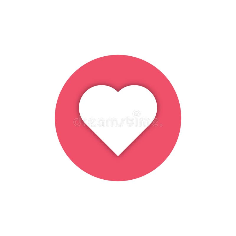 Stylish Social Media Love Icon. Icon with Shadow Stock Illustration ...