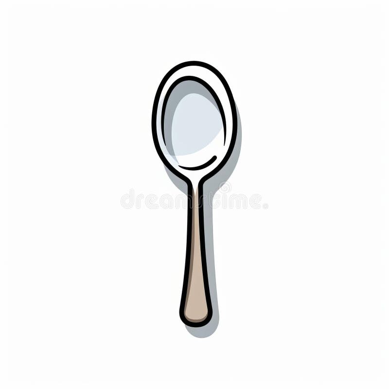 Stylish Spoon Icon - Simple, Bold, and Graphic Stock Illustration ...