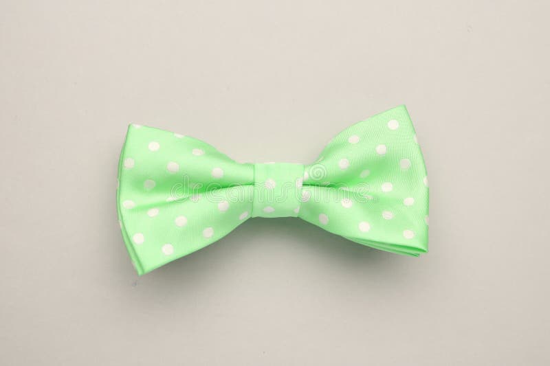 Stylish Spring Green Bow Tie with Polka Dot Pattern on Light Grey ...