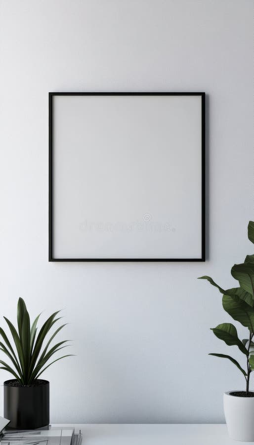 Stylish Square Frame on a Crisp White Wall in a Modern Office for ...