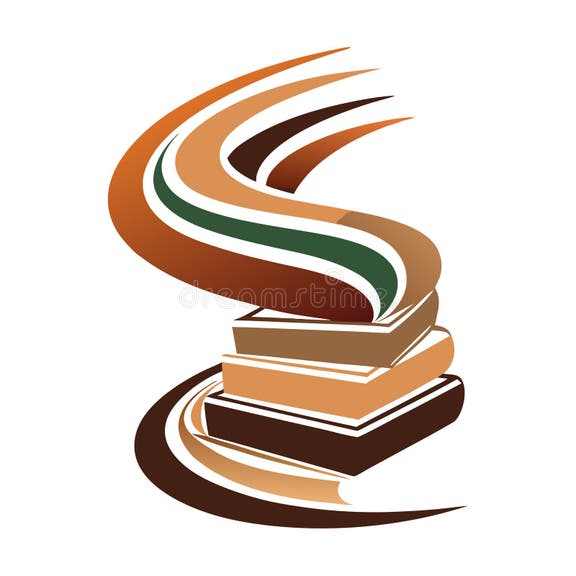 Stylish Stack of Books Logo Symbolizing Education, Knowledge, and ...