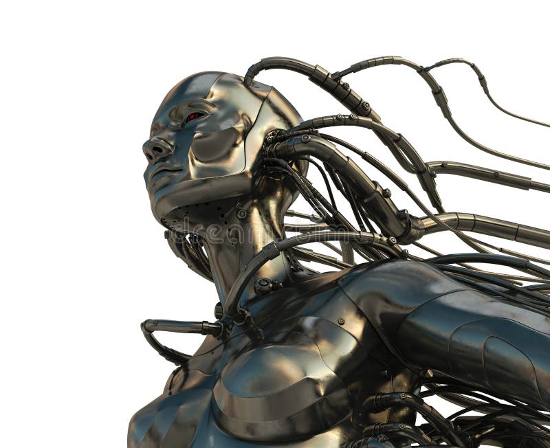 Cyborg steel wired man stock illustration. Illustration of abstract ...