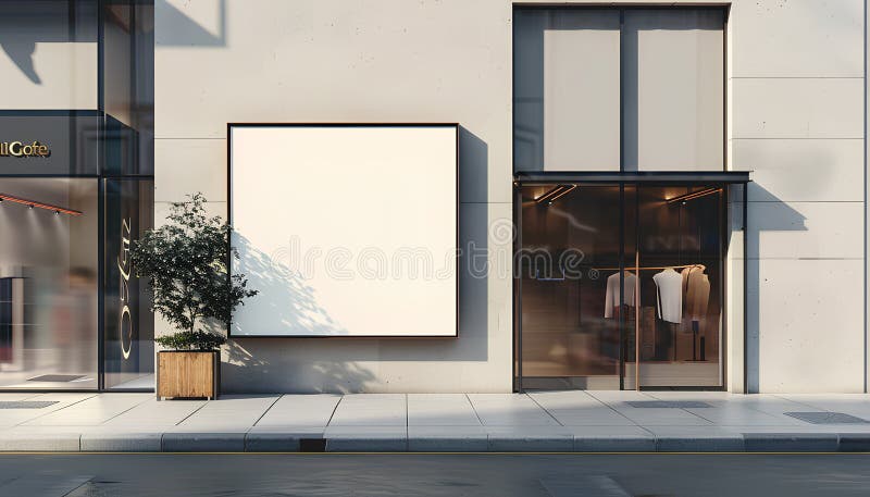 Stylish Store Facade with Blank Sign Outdoors. Advertising Board Design ...