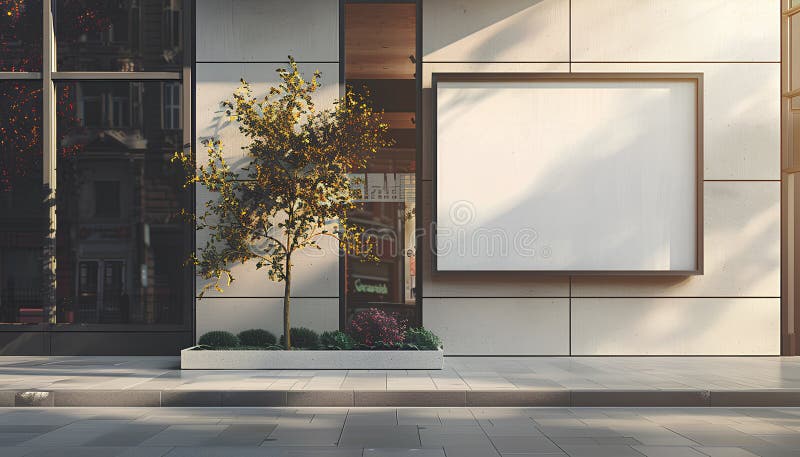 Stylish Store Facade with Blank Sign Outdoors. Advertising Board Design ...