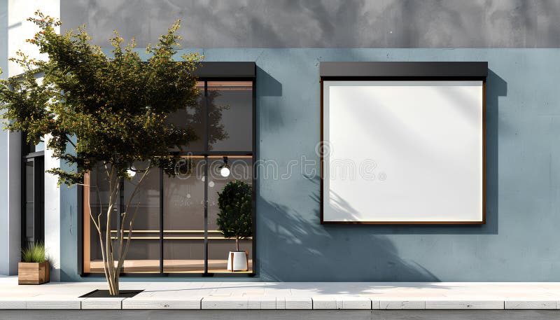 Stylish Store Facade with Blank Sign Outdoors. Advertising Board Design ...