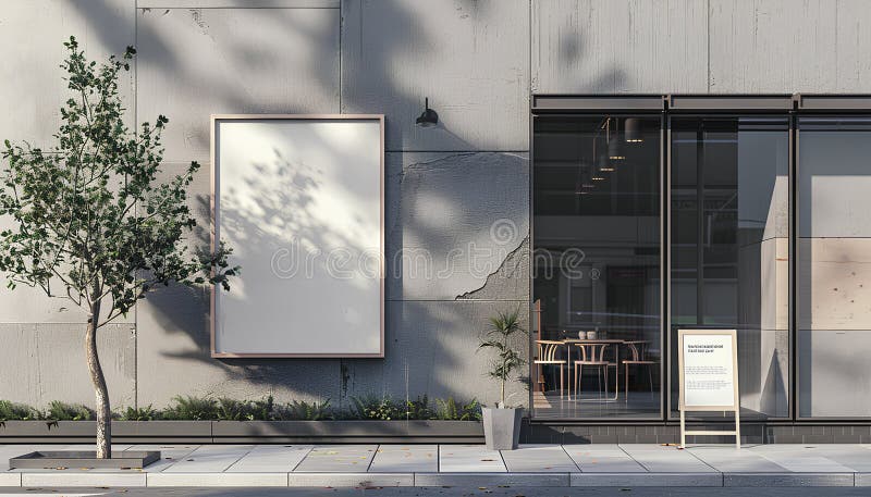 Stylish Store Facade with Blank Sign Outdoors. Advertising Board Design ...