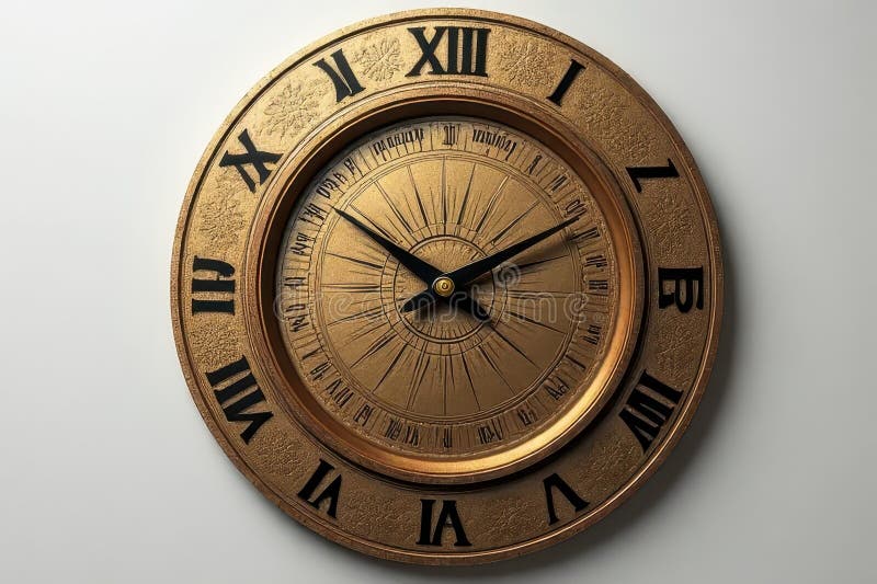 Stylish Sundial-Inspired Wall Clock Stock Illustration - Illustration ...