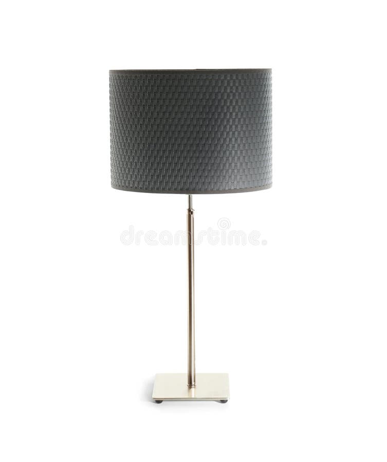 Stylish Table Lamp on White Background. Idea for Interior Stock Photo ...
