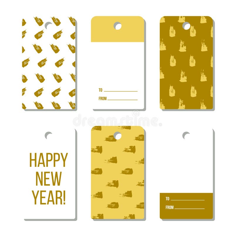 Stylish Tag Set with with Abstract Rough Shapes. Stock Vector ...