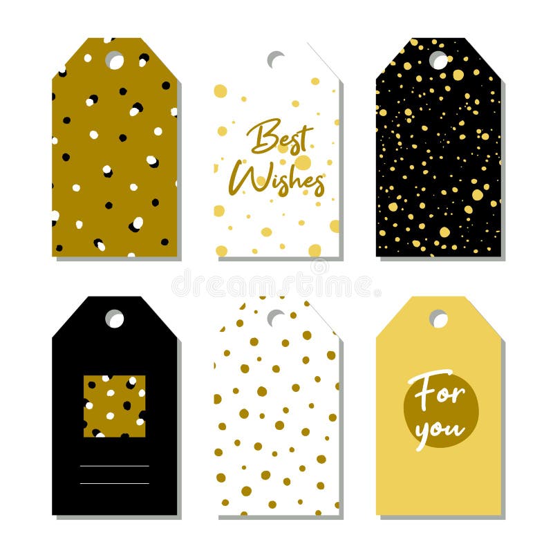 Stylish Tag Set with Polka Dot, Drop, Spot. Stock Vector - Illustration ...