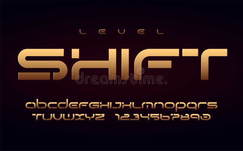 Technology Bold San Serif Uppercase Letters and Numbers, Alphabe Stock ...