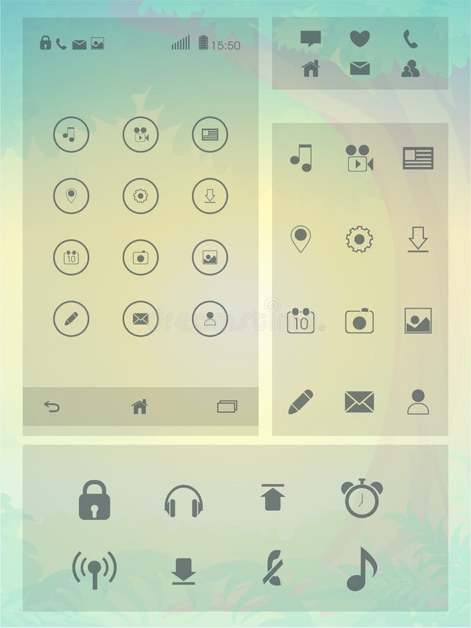 Stylish Template for Mobile User Interface. Stock Illustration ...