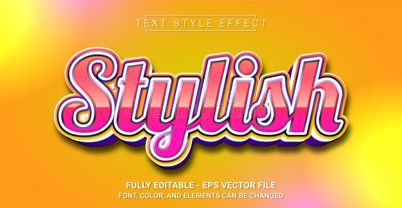 Stylish Text Style Effect. Editable Graphic Text Template Stock Vector ...