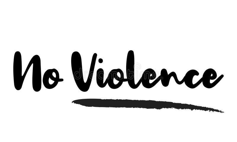 No Violence Stylish Text Typography Lettering Phrase Vector Design ...
