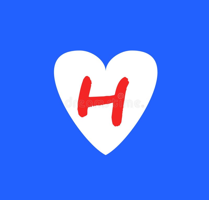 Stylish Texture Image of Red H Alphabet on White Heart Stock ...