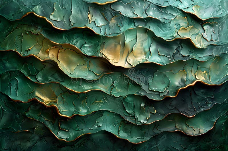 Stylish Textured Wall: Contemporary Emerald Green Relief Design with ...