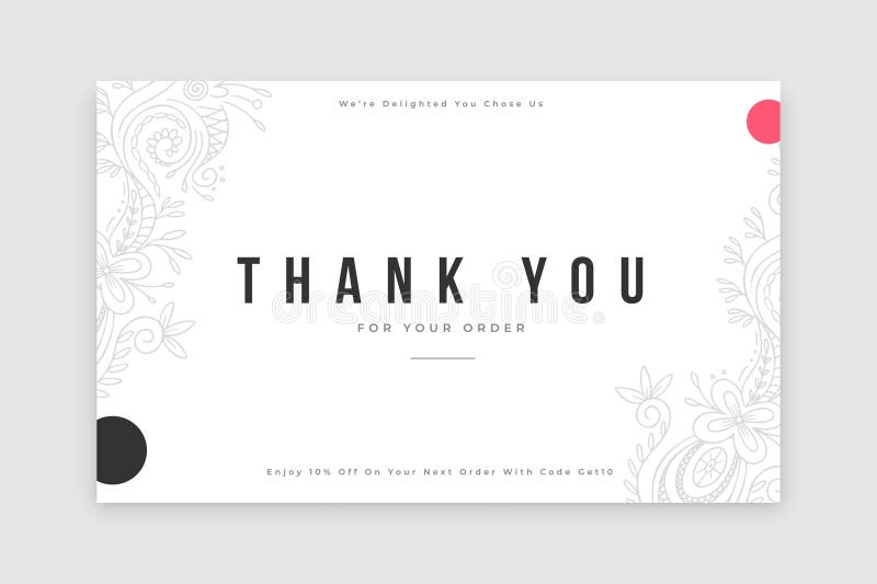 Stylish Thank You for Order Message Card Design Stock Vector ...