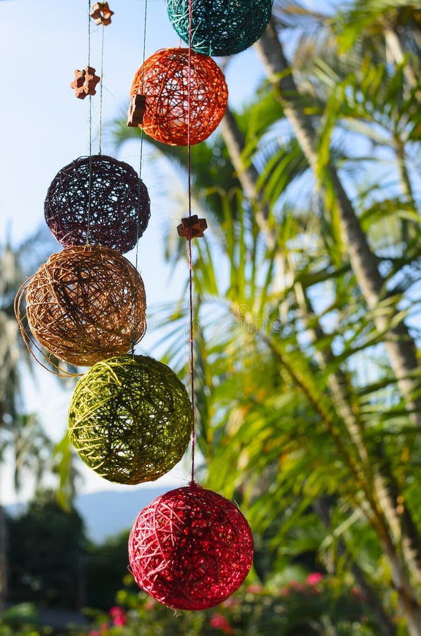 Stylish Thread Colorful Handmade Balls Stock Photo - Image of hotel ...