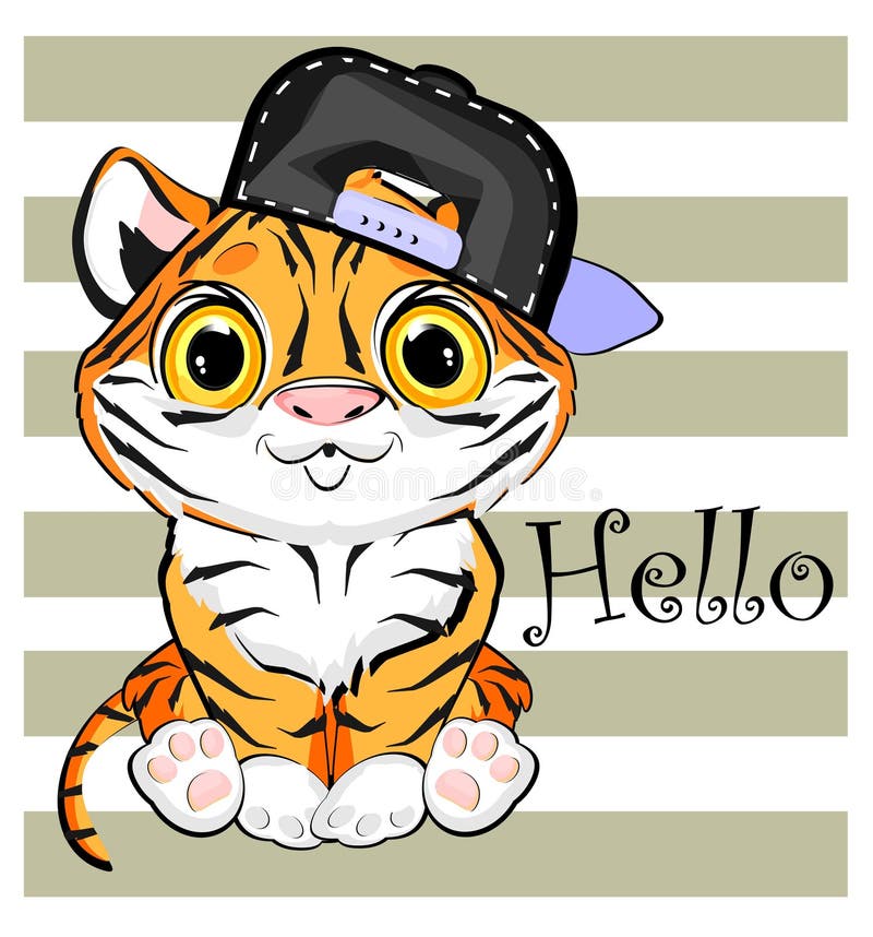 Cute tiger boy stock illustration. Illustration of roar - 215901343