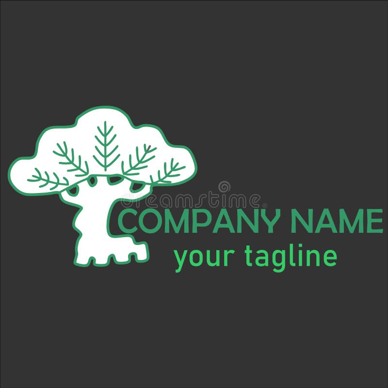 Stylish Tree Tree Icon Concept with Leaves Stock Vector - Illustration ...