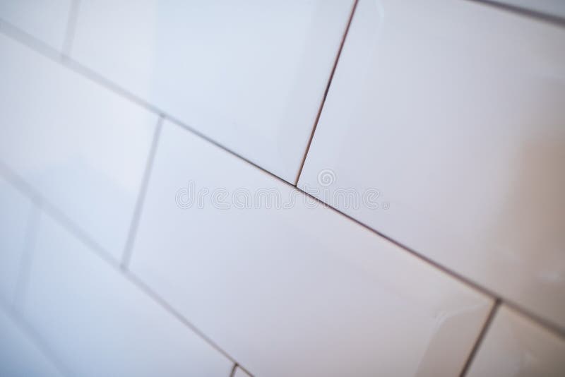 Stylish Trendy White Ceramic Tile with a Chamfer on the Kitchen Wall ...