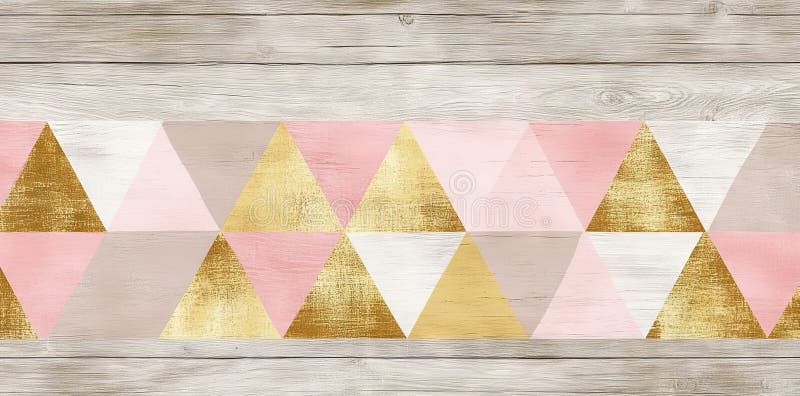 Stylish Triangular Pink and Gold Geometric Pattern Stock Image - Image ...