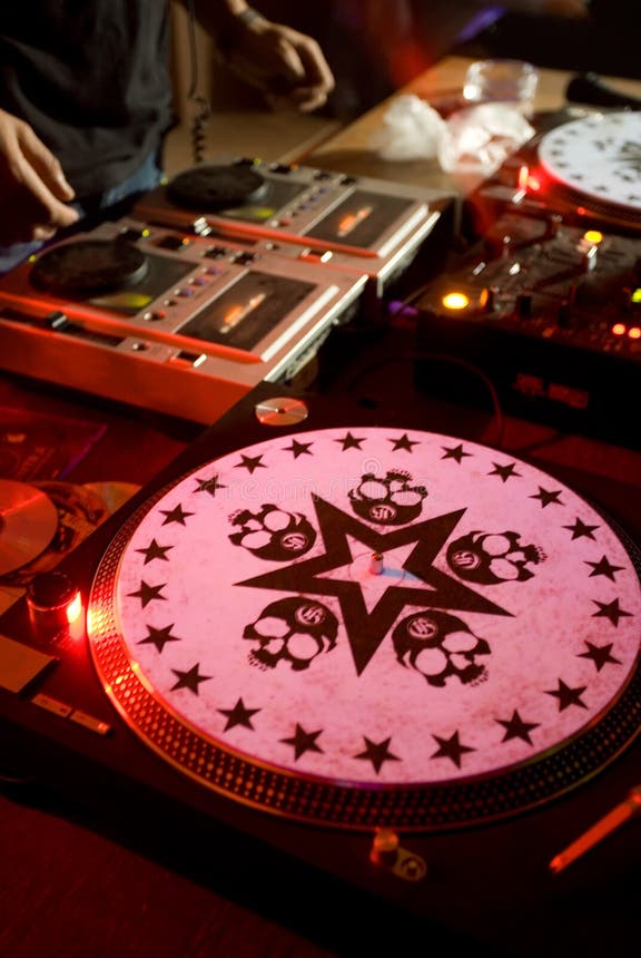 Stylish Turntable at the Party Stock Image - Image of beat, electronic ...