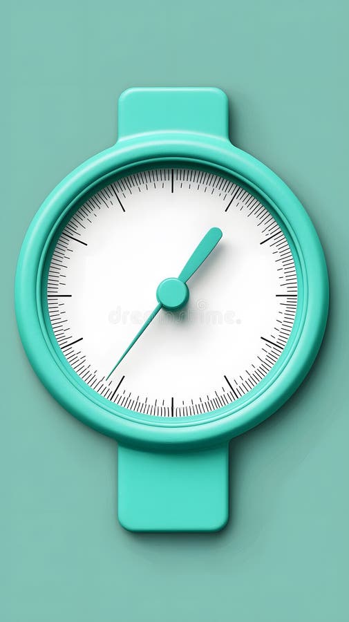 Stylish Turquoise Analog Timer. Stock Illustration - Illustration of ...