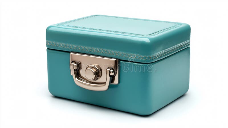 Minimalistic Safe Box Design in Turquoise with a Gold Clasp for Secure ...